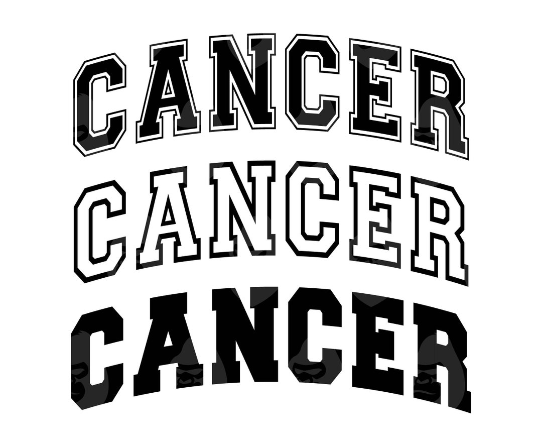 Cancer Svg, Cancer Png, Arched Varsity Font, Zodiac Signs, Horoscope ...