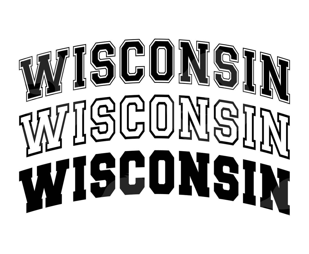 Wisconsin Svg, Wisconsin Png, Varsity Font Svg, College Arched Font ...