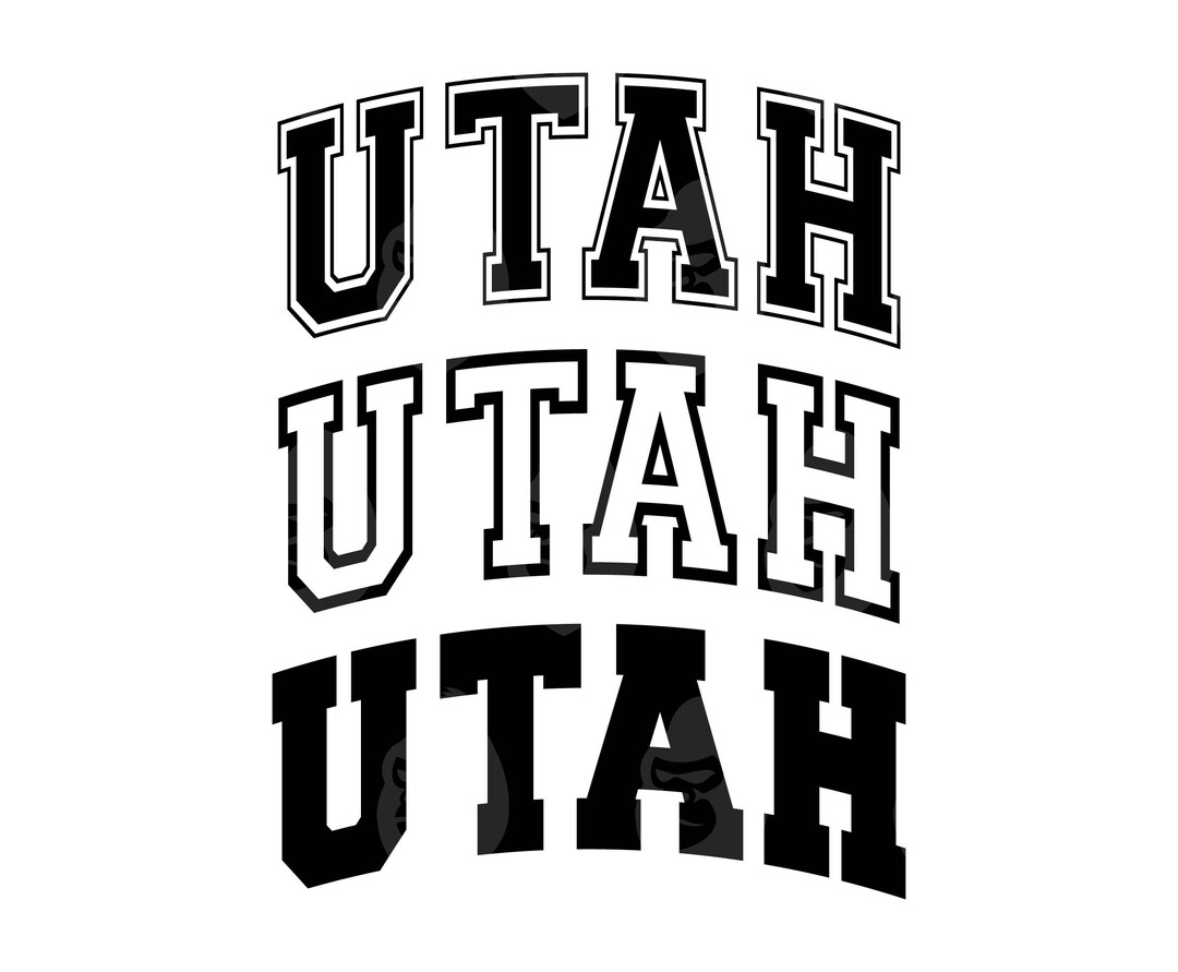 Utah Svg, Utah Varsity Png, College Font, Arched Text, America State ...