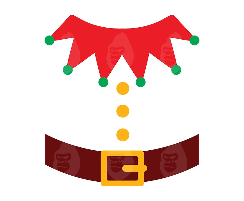 Elf Collar Svg, Elf Belt Svg, Elf Png, Xmas T-shirt, Holiday Shirt. Vector Cut File for Cricut ...