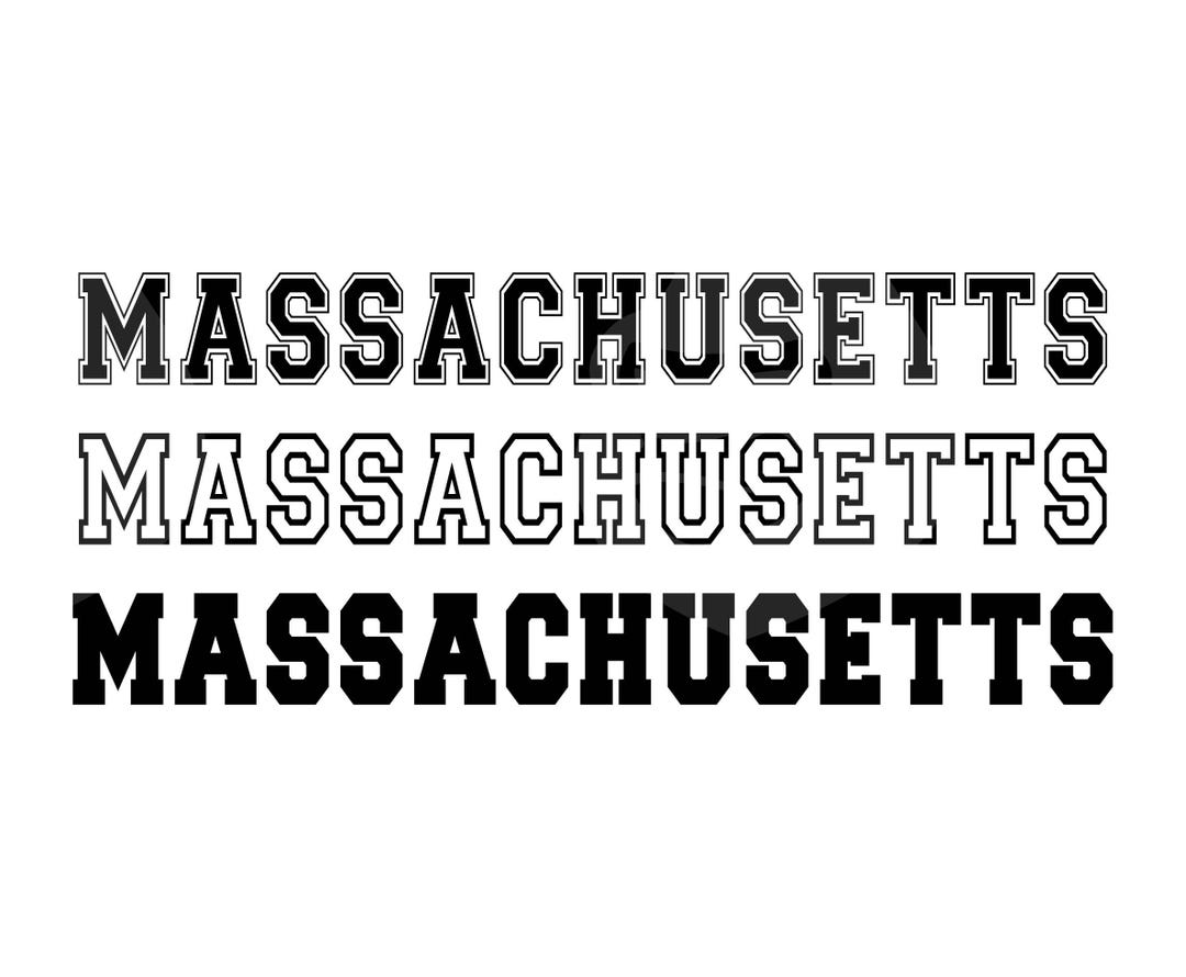 Massachusetts Svg, Massachusetts Varsity Png, College Font Text ...