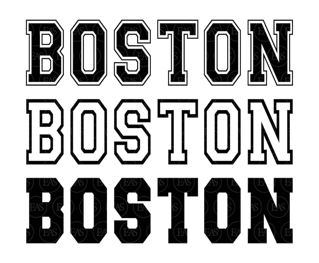 Boston Svg, Varsity Font Svg, College Font, Boston PNG, America State ...