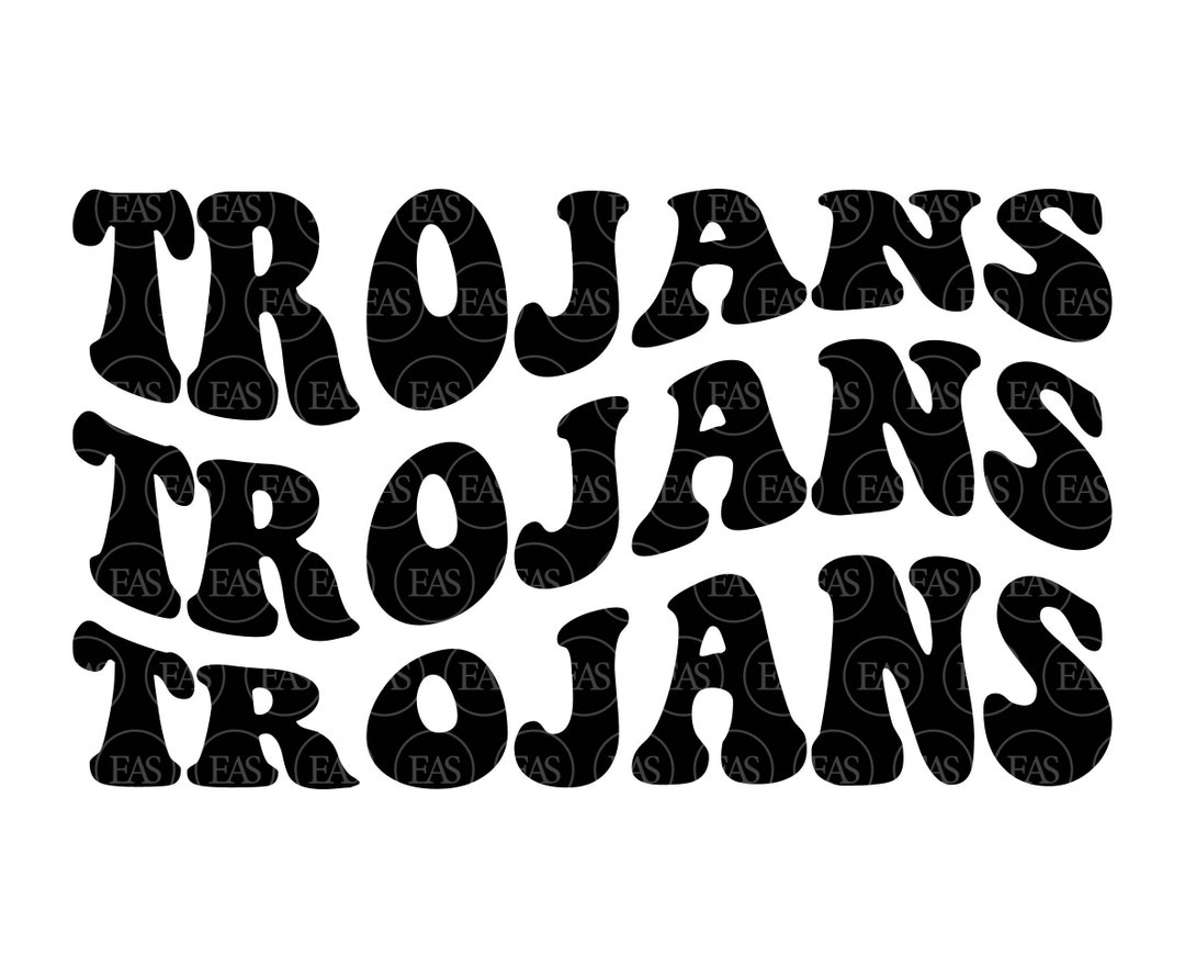 Trojans Wavy Stacked Svg, Go Trojans Svg, Trojans Team Svg, Retro ...