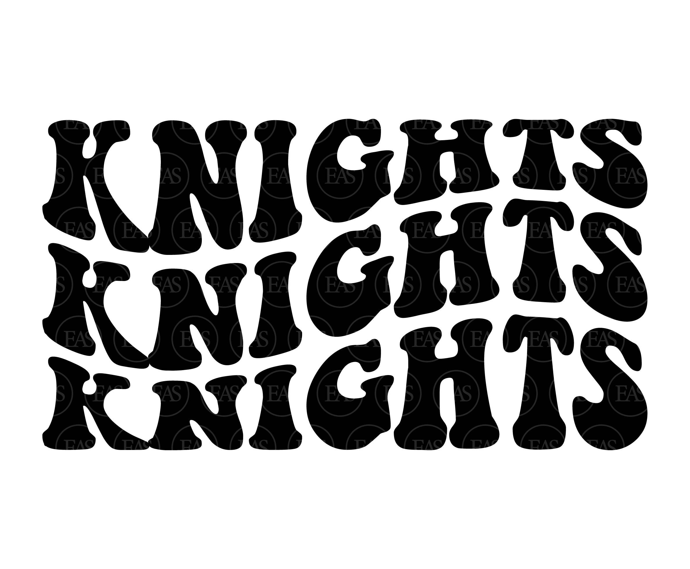 Knights Wavy Stacked Svg Go Knights Svg Knights Team Retro - Etsy