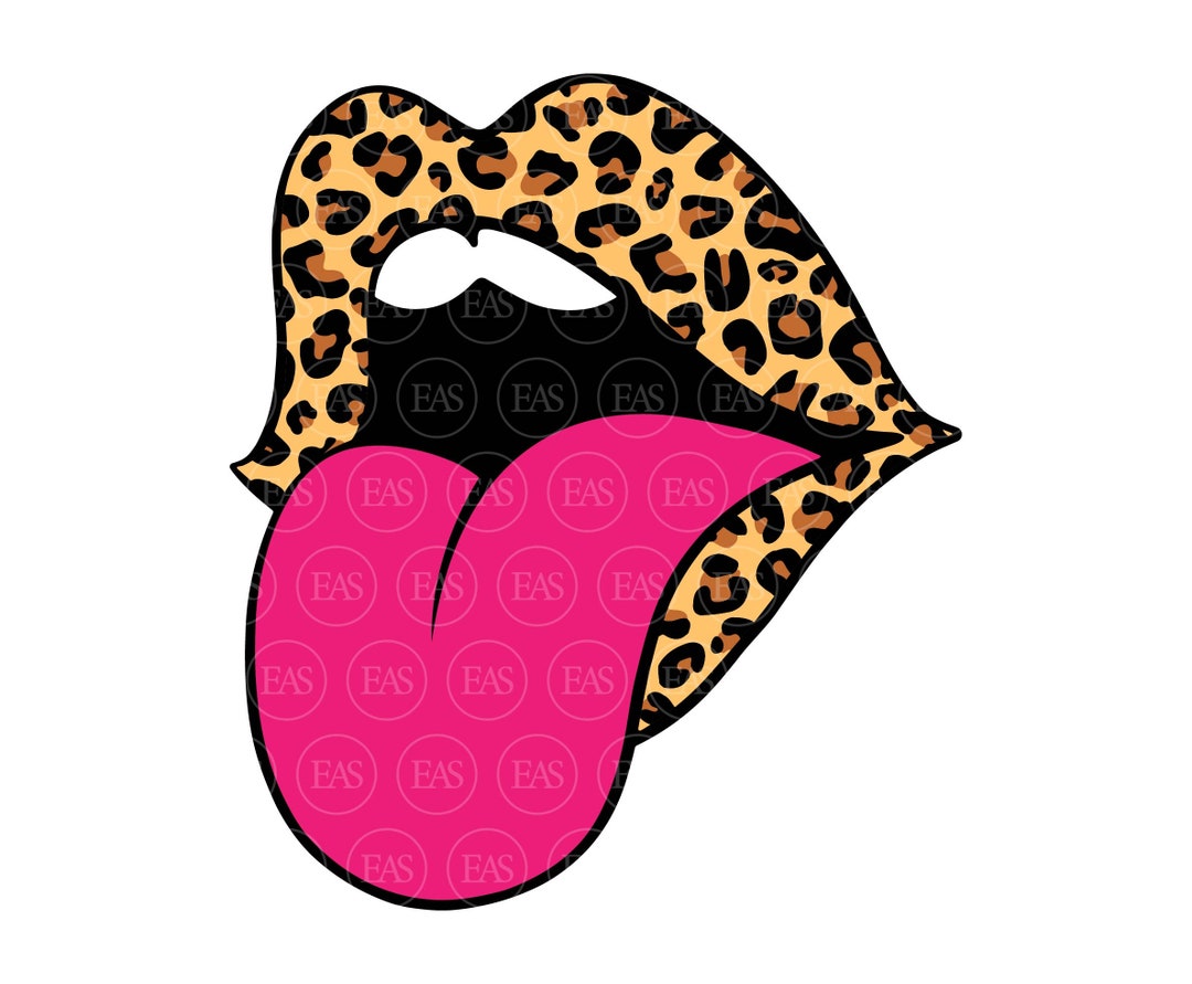 Lips and Tongue Leopard Svg, Woman Mouth Svg, Leopard Print. Vector Cut ...