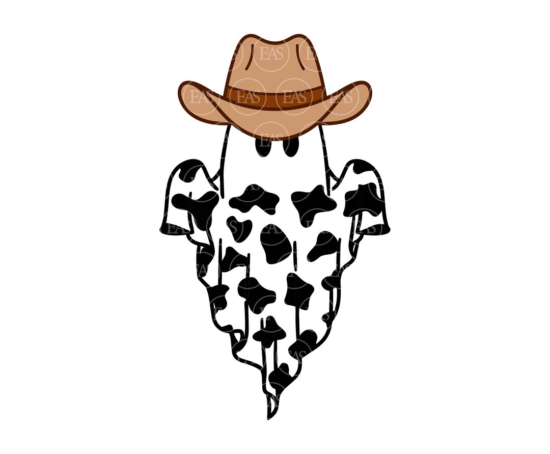 Cowboy Ghost Svg, Boo Haw Svg, Cow Print, Halloween, Spooky Season ...