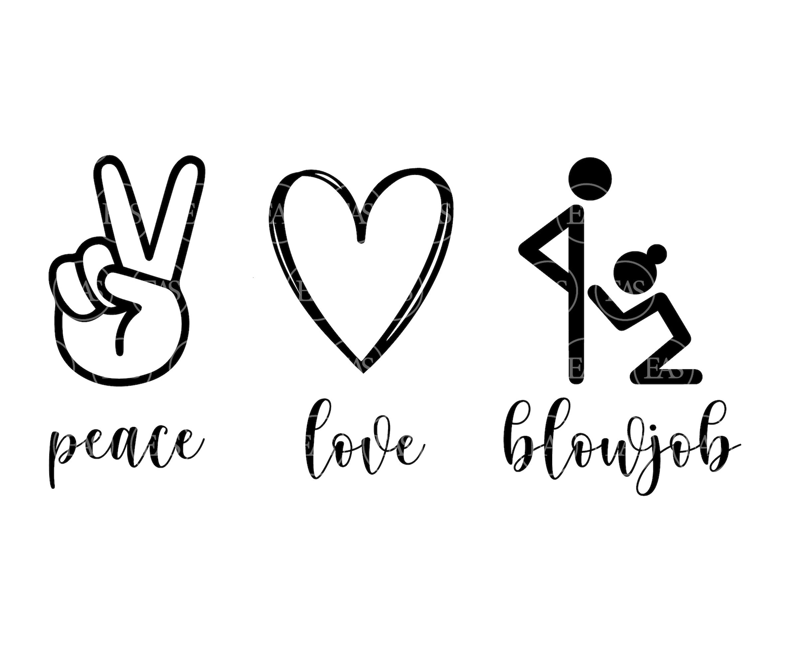 Peace Love Blowjob Svg Oral Sex Svg Vector Cut File For Etsy Hong Kong