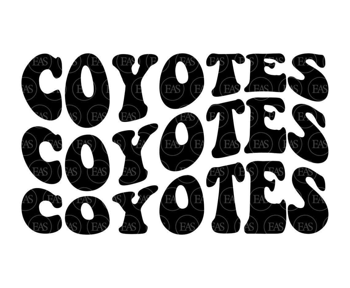Coyotes Wavy Stacked Svg, Go Coyotes Svg, Coyotes Team, Retro Vintage ...