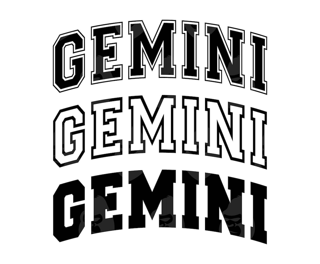 Gemini Svg, Gemini Png, Arched Varsity Font, Zodiac Signs, Horoscope ...
