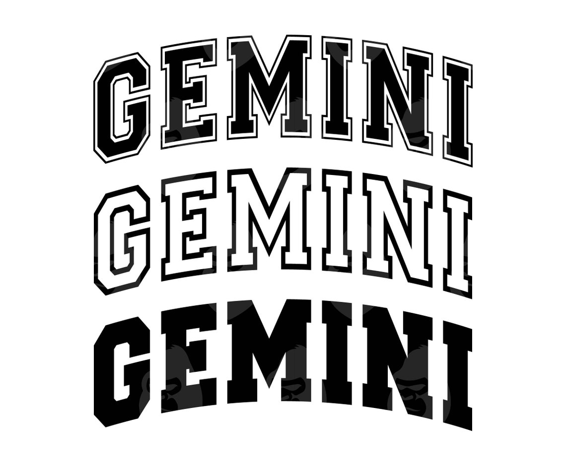 Gemini Svg, Gemini Png, Arched Varsity Font, Zodiac Signs, Horoscope ...