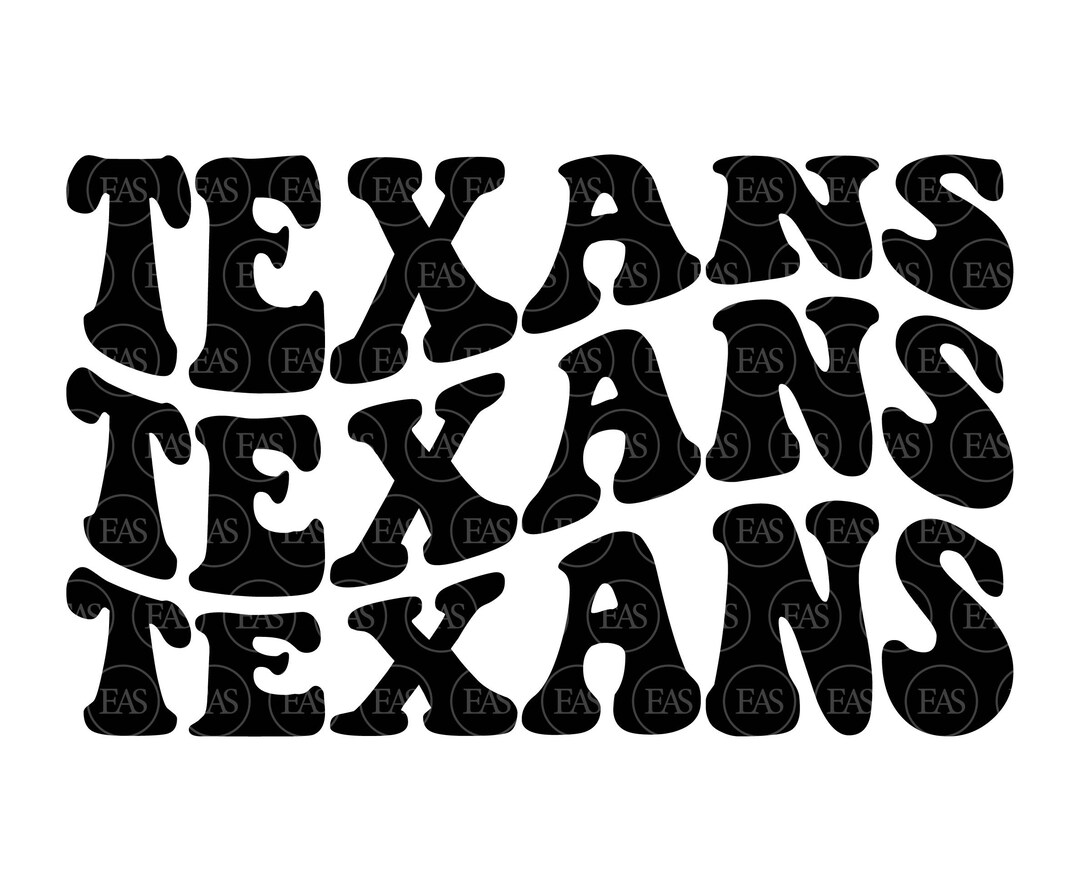 Texans Wavy Stacked Svg, Go Texans Svg, Texans Team, Retro Vintage ...