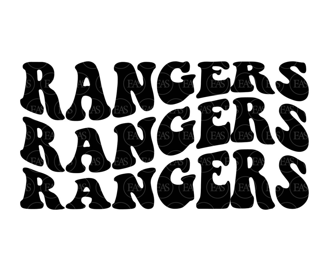 Rangers Wavy Stacked Svg, Go Rangers Team Svg, Retro Vintage Groovy ...