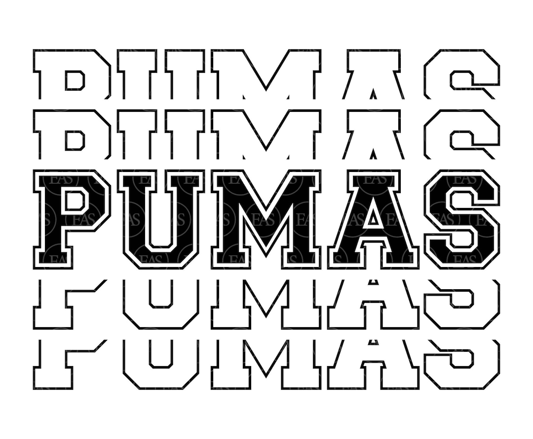 Stacked Pumas Svg, Go Pumas Svg, Run Pumas, Sport Jersey Font, Pumas ...