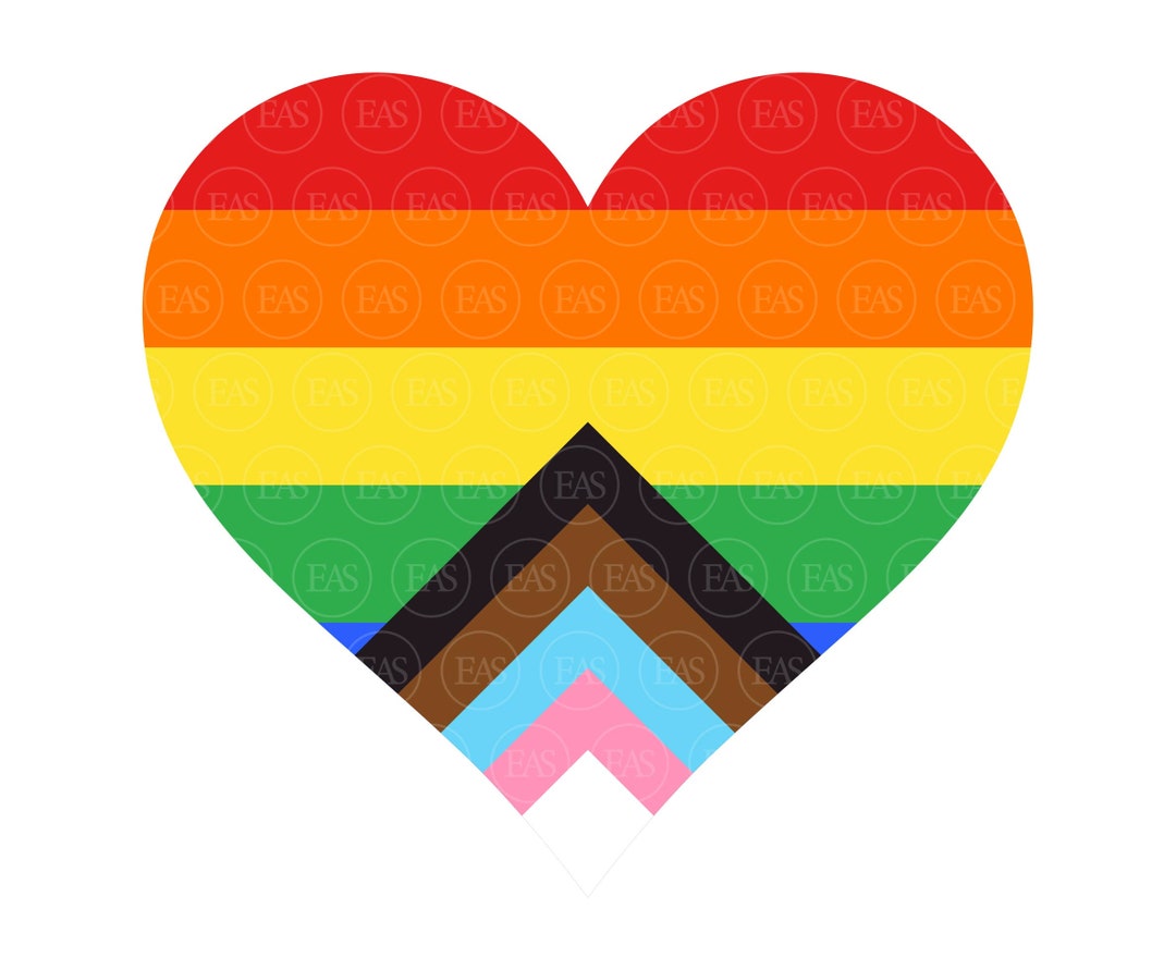 Lgbtq Progress Heart Svg, Rainbow Flag, Lgbt Pride Month. Clip Art ...