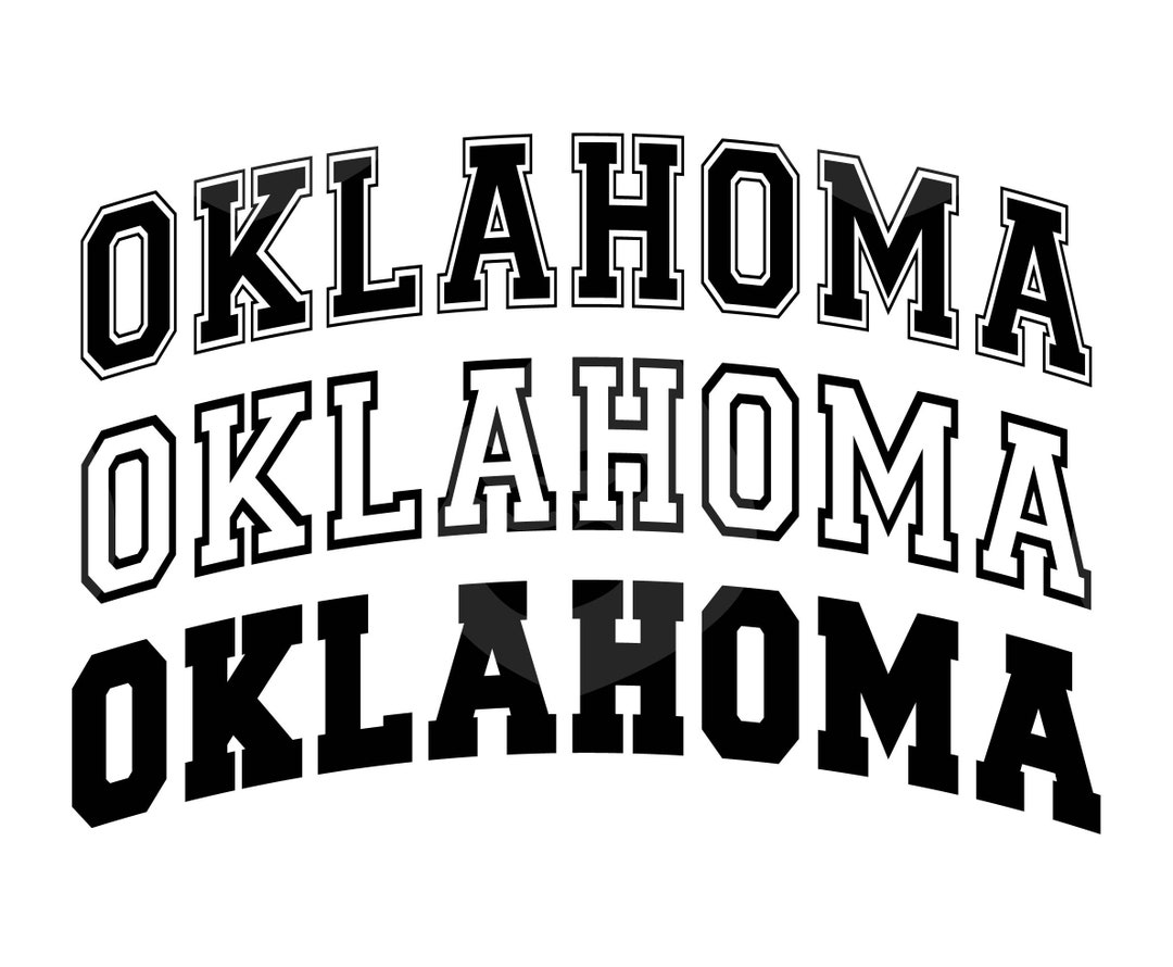 Oklahoma Svg, Varsity Font Svg, College Font, Arched Text, America ...