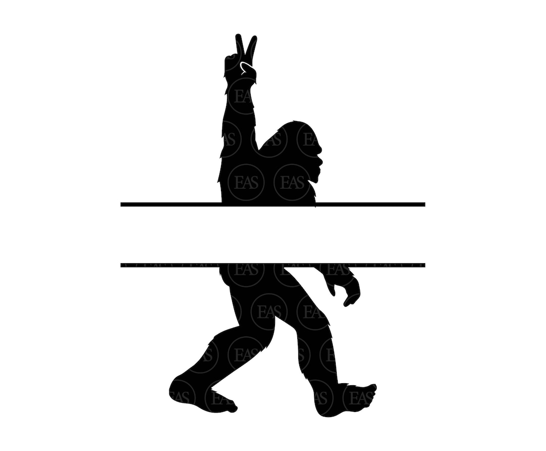 Bigfoot Peace Monogram Svg, Big Foot Svg, Peace Hand Sign, Yeti Svg ...
