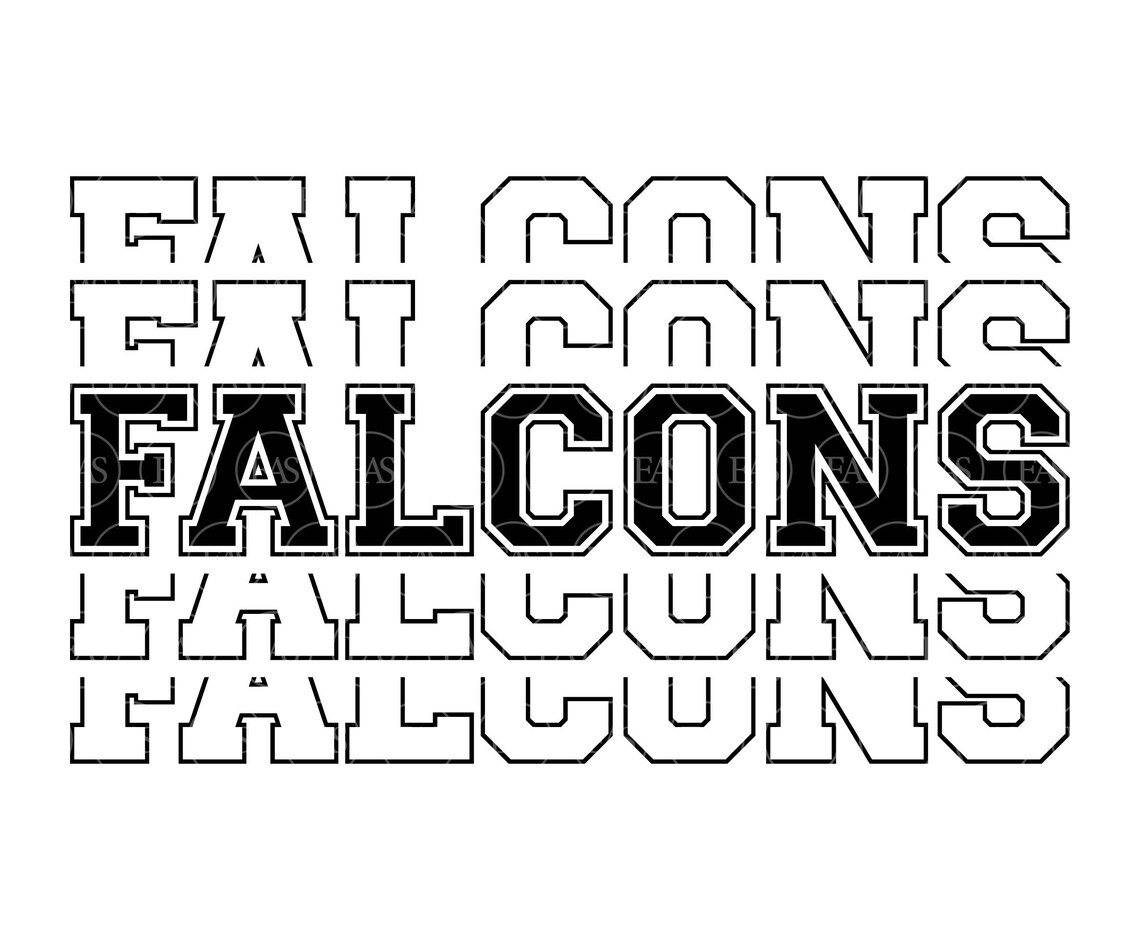 Stacked Falcons Svg Go Falcons Svg Run Falcons Falcons Team - Etsy