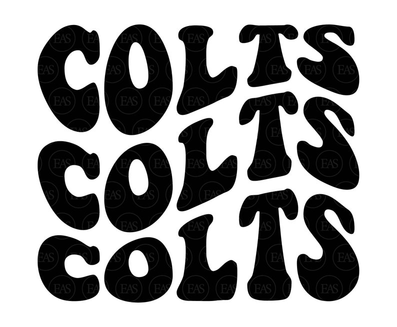 Colts Wavy Stacked Svg, Go Colts Svg, Colts Team, Retro Vintage Groovy ...