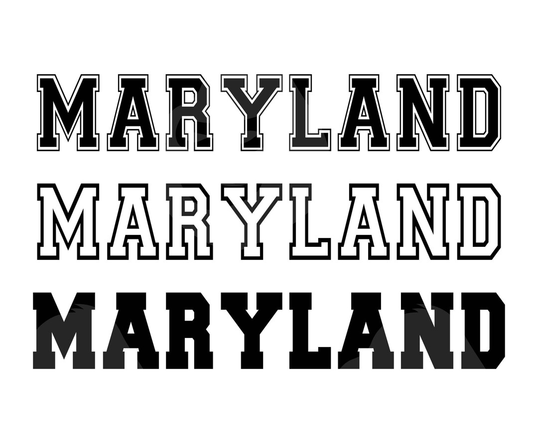 Maryland Svg, Maryland Varsity Png, College Font Text, America State ...