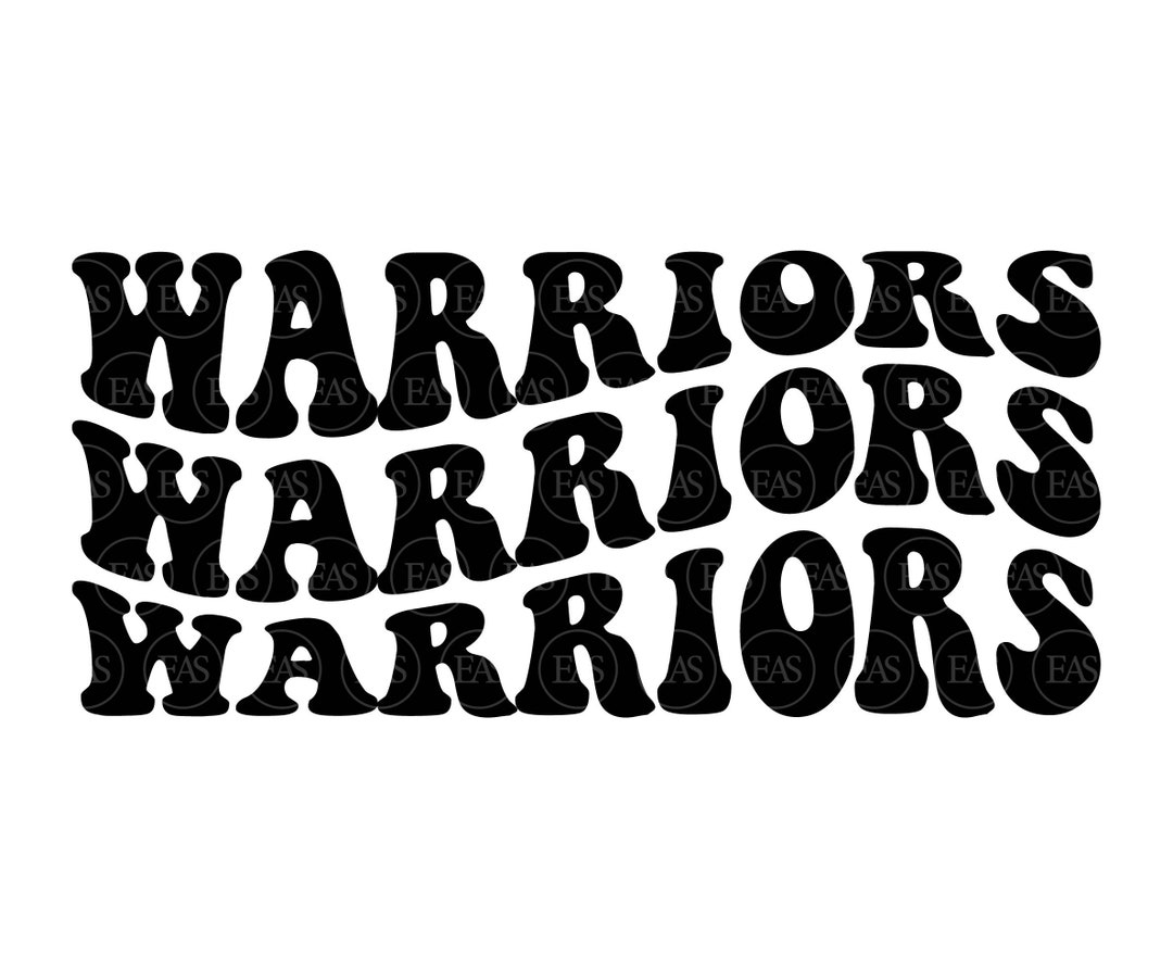 Warriors Wavy Stacked Svg, Go Warriors Svg, Warriors Team Svg, Retro ...
