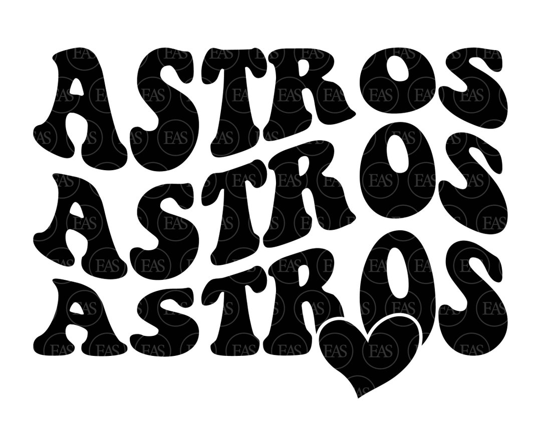 Astros Wavy Stacked Svg, Go Astros Heart Svg, Astros Team Svg, Retro ...