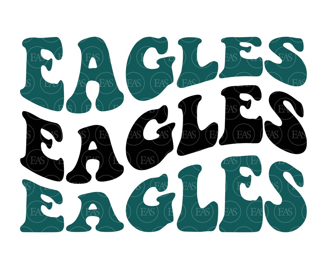 Eagles Wavy Stacked Svg, Go Eagles Svg, Eagles Team, Retro Vintage ...