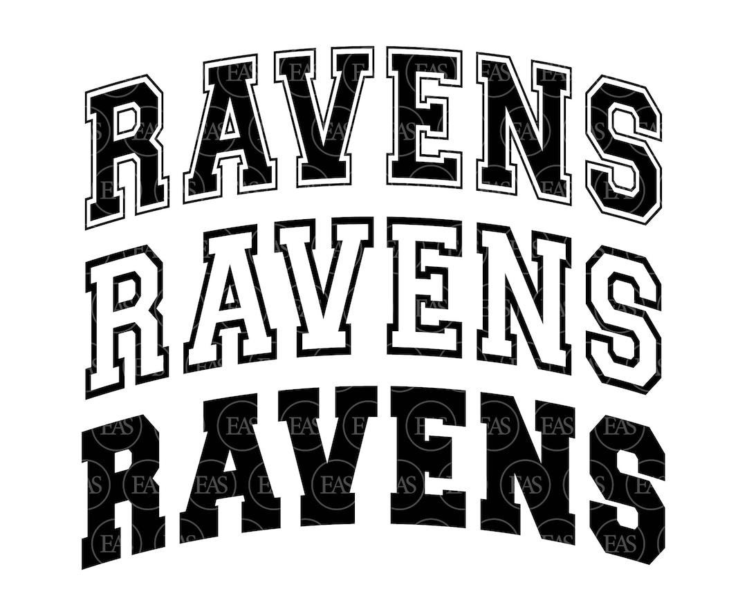 Ravens Svg, Ravens Arched Varsity Font, Go Ravens Svg, Ravens Jersey ...