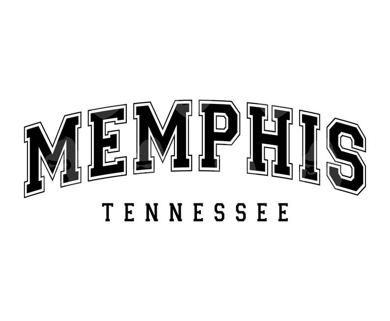 Memphis Tennessee Svg, Memphis Tennessee Png, Arched Varsity Font Svg ...
