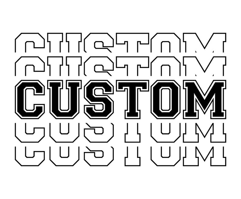 Custom Stacked Svg, Custom Mirror Text Svg, Varsity Font, Sports ...
