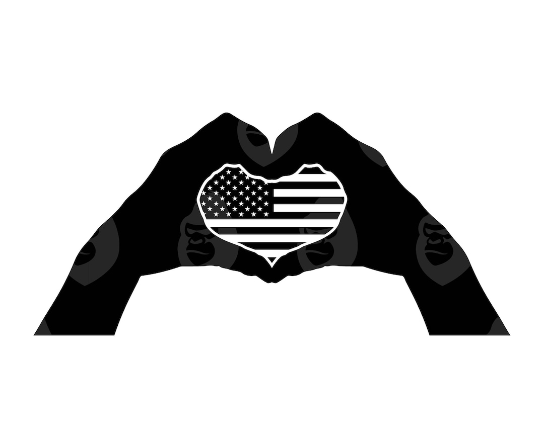 US Heart Hands Svg, American Flag, I Love You Hand Sign Svg, ASL, Sign ...