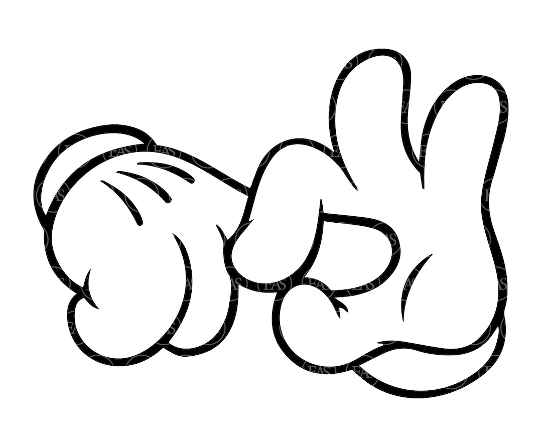 Cartoon Finger in Hole Hand Gesture Svg. Vector Cut File for Cricut ...