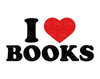 I Love Books Decal | Etsy