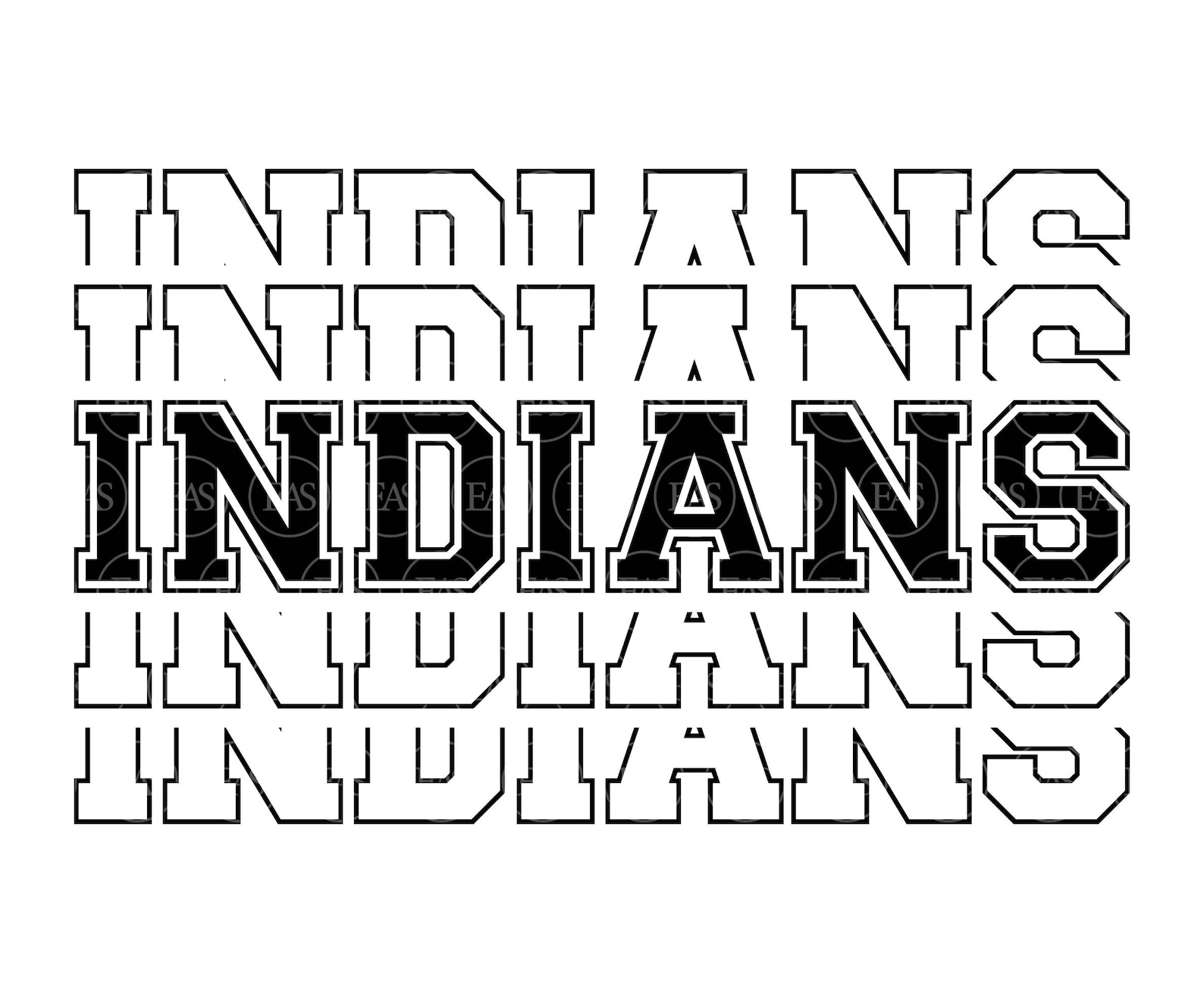 Stacked Indians Svg, Go Indians Svg, Run Indians, Indians Team Svg ...