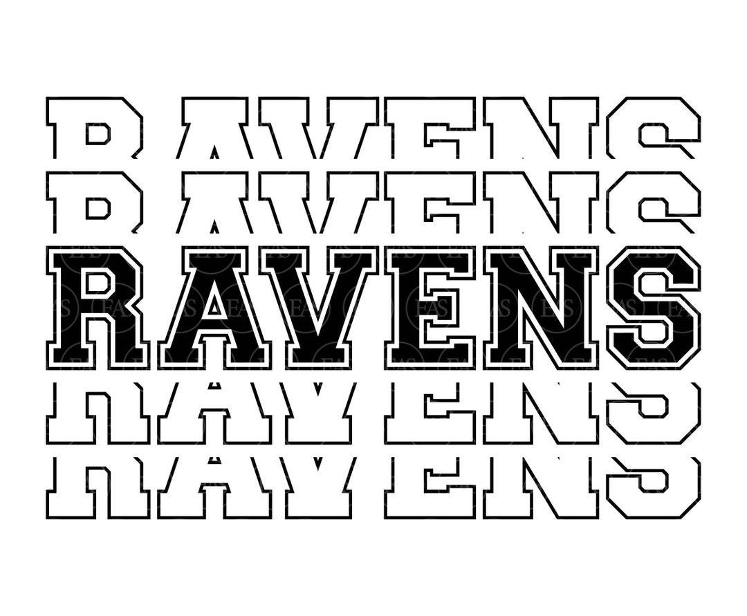 Stacked Ravens Svg, Go Ravens Svg, Run Ravens, Ravens Team Svg, Sport ...