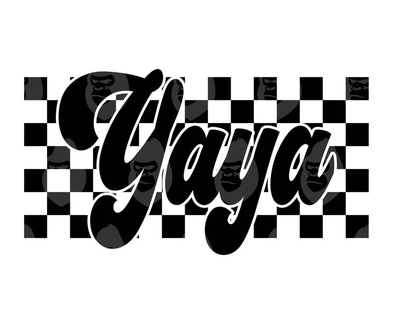 Retro Checkered Yaya Svg, Yaya Png, Granny Life Svg, Grandma, Mother's ...