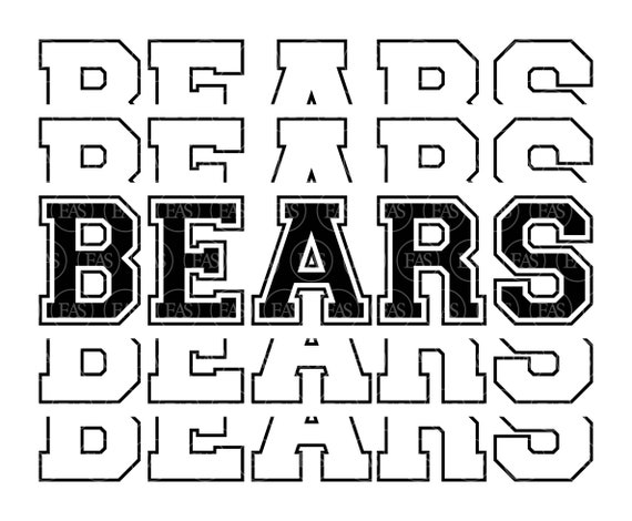 Stacked Bears Svg Go Bears Svg Run Bears Svg Sport Jersey - Etsy