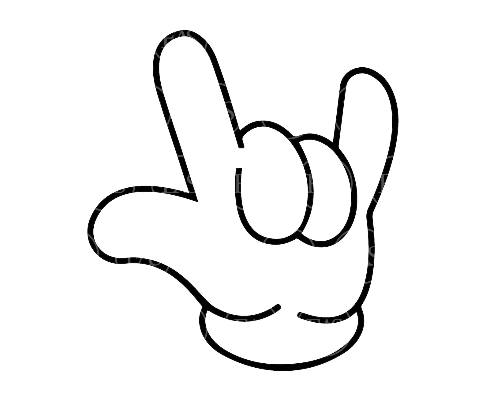 Cartoon I Love You Hand Sign Svg, ASL, Sign Language Svg. Vector Cut ...