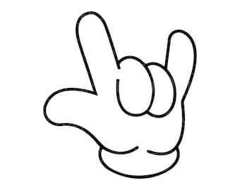 Mickey Mouse Hand Signs Love