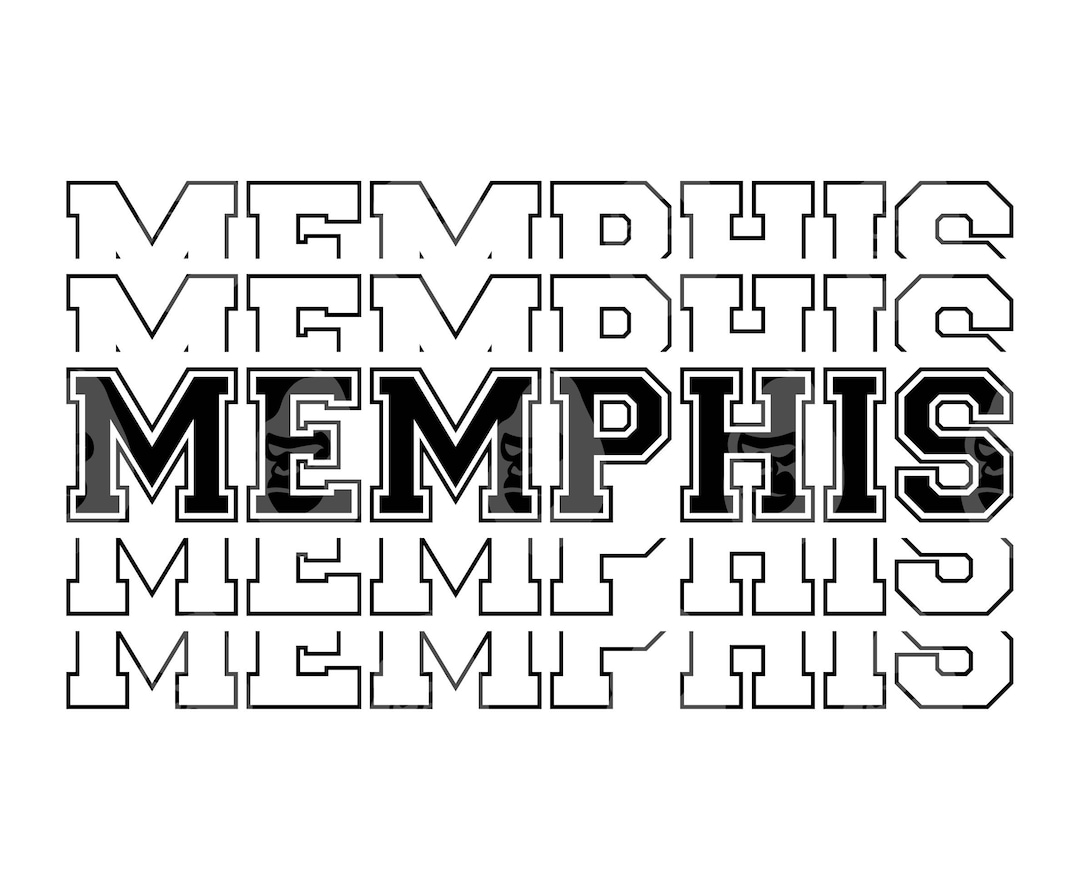 Memphis Svg, Varsity Font Svg, College Font, Stacked Text, America Svg ...