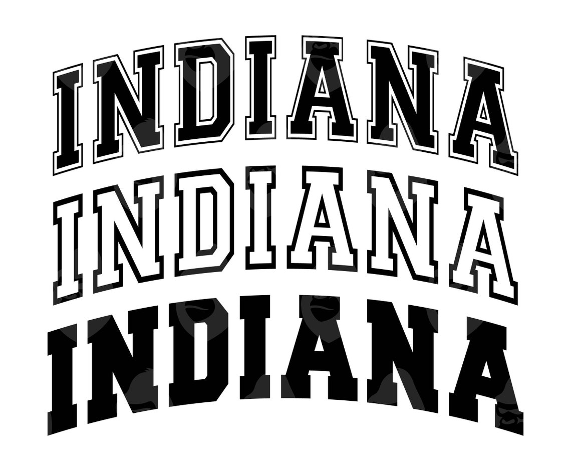 Indiana Svg, Indiana Png, Varsity Font Svg, College Font, Arched Text ...