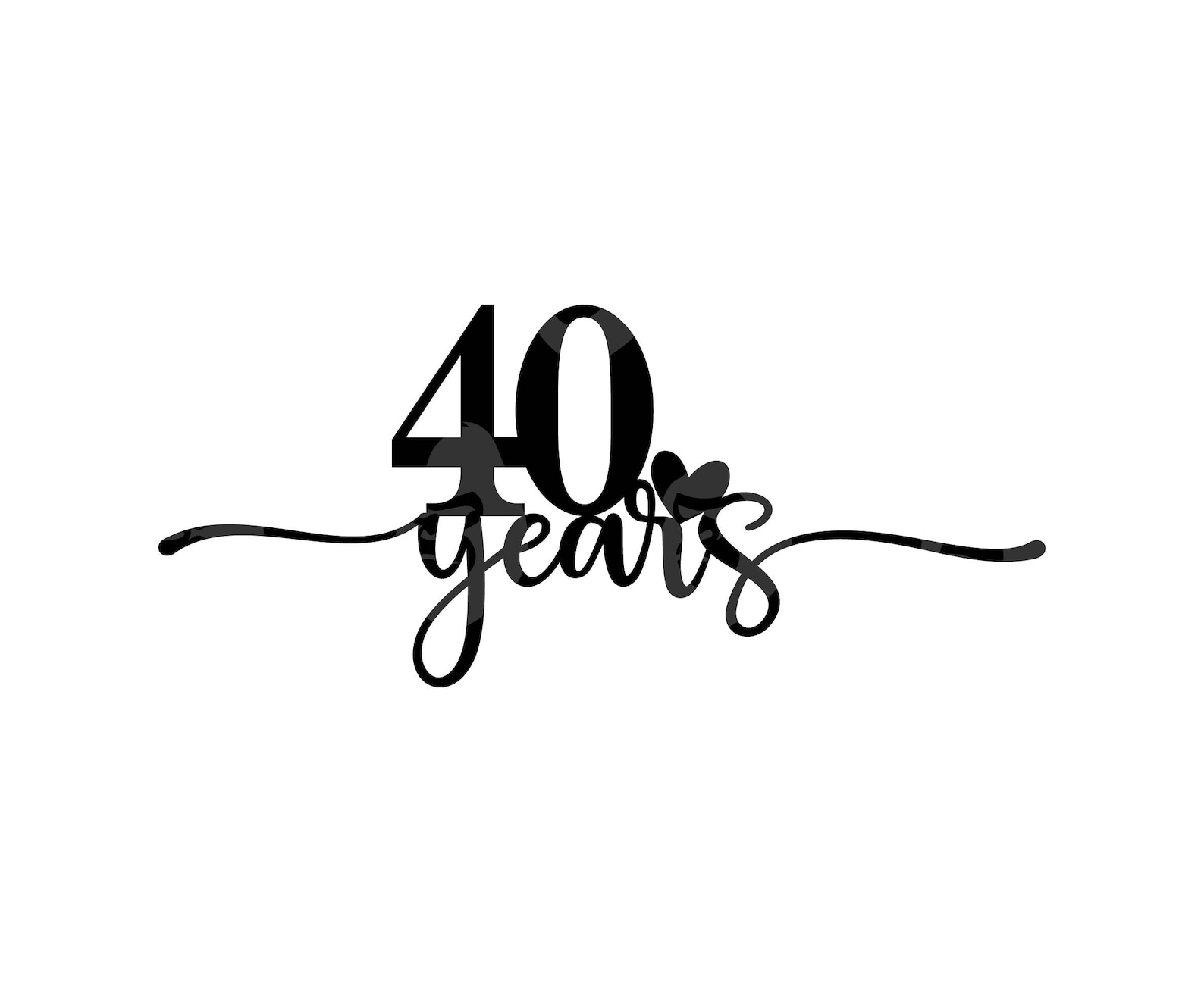 40 Years Svg Png, 40th Anniversary, 40th Birthday, Cake Topper Decor ...