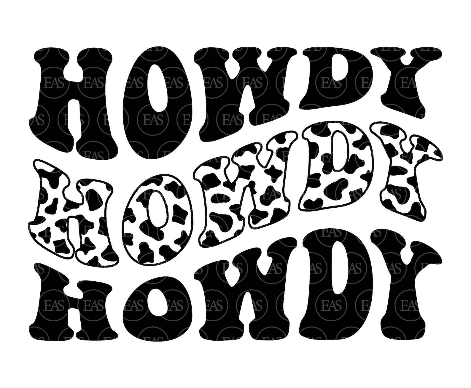 Howdy Cow Print Svg Cowgirl Svg Western Font Svg Southern - Etsy