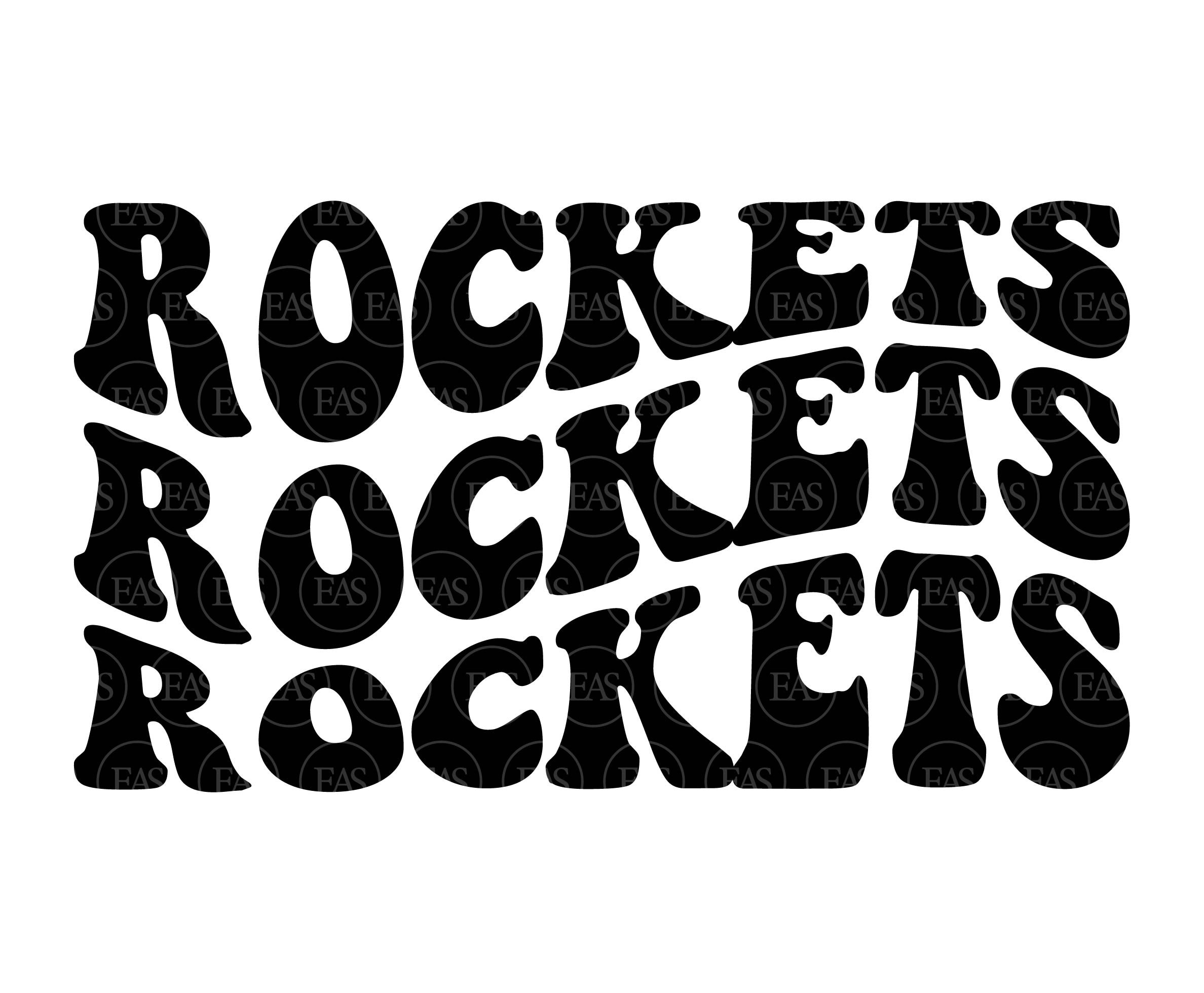 Rockets Wavy Stacked Svg Go Rockets Svg Rockets Team Retro - Etsy España