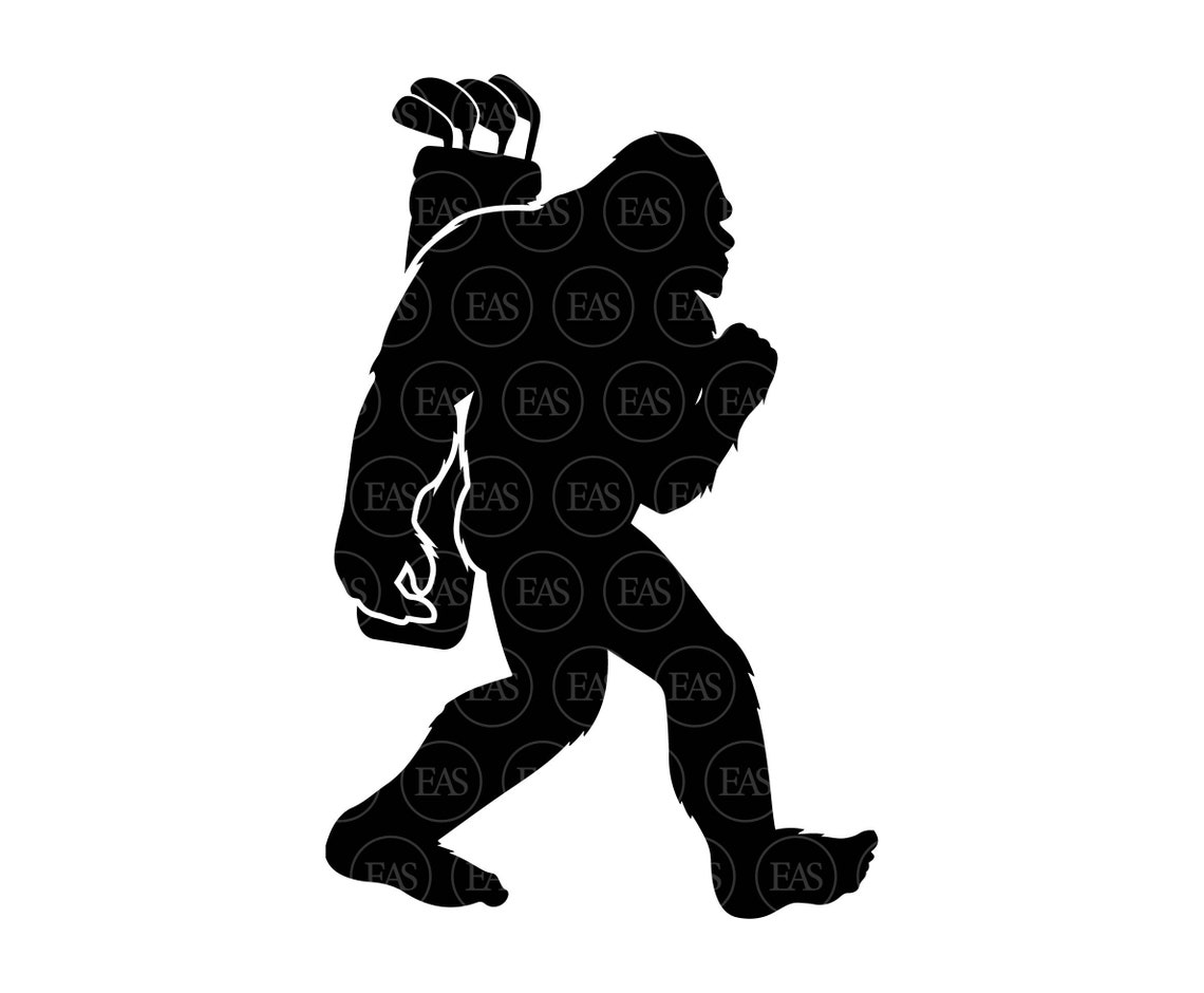 Bigfoot Svg, Golf Svg, Golfer Big Foot Svg, Sasquatch, Yeti. Vector Cut ...