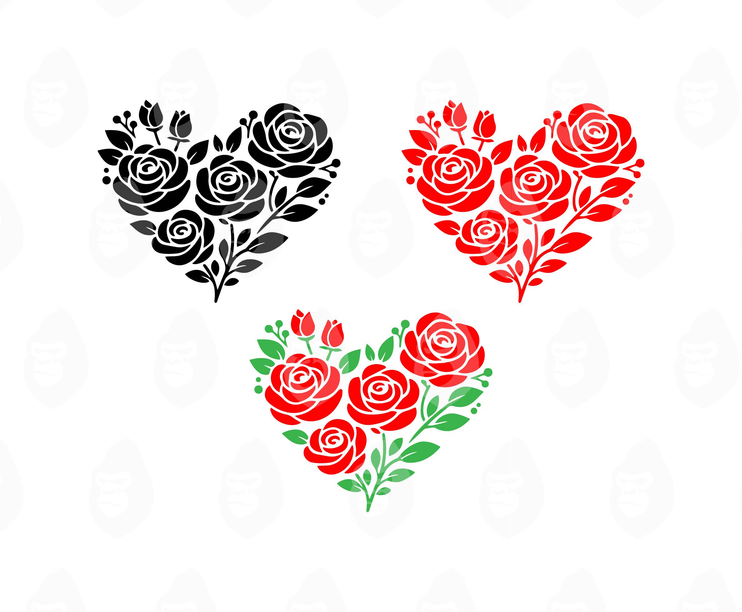 Rose Heart Svg, Rosal Heart Png. Vector Cut File Cricut, Silhouette. - Etsy