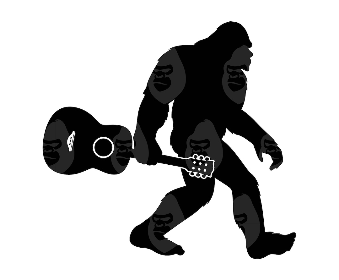 Bigfoot Svg, Big Foot With Guitar Svg, Bigfoot Png, Yeti Svg, Sasquatch ...
