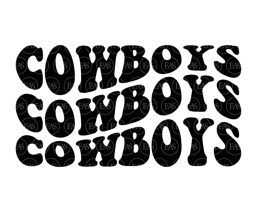 Cowboys Wavy Stacked Svg, Go Cowboys Svg, Cowboys Team, Retro Vintage ...