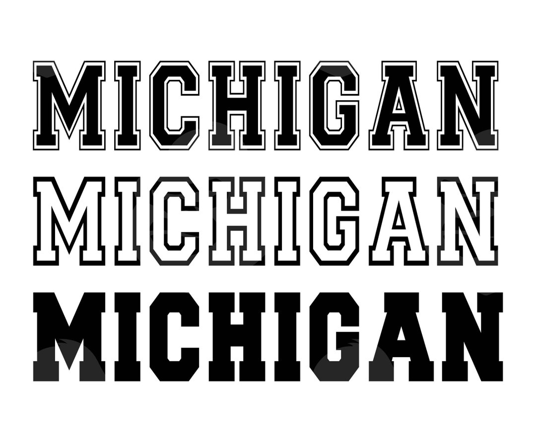 Michigan Svg, Michigan Png, Varsity Font Svg, College Font, America ...