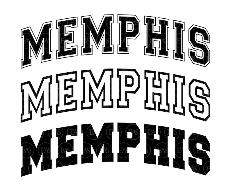 Memphis Svg Varsity Font Svg College Font Arched Text - Etsy