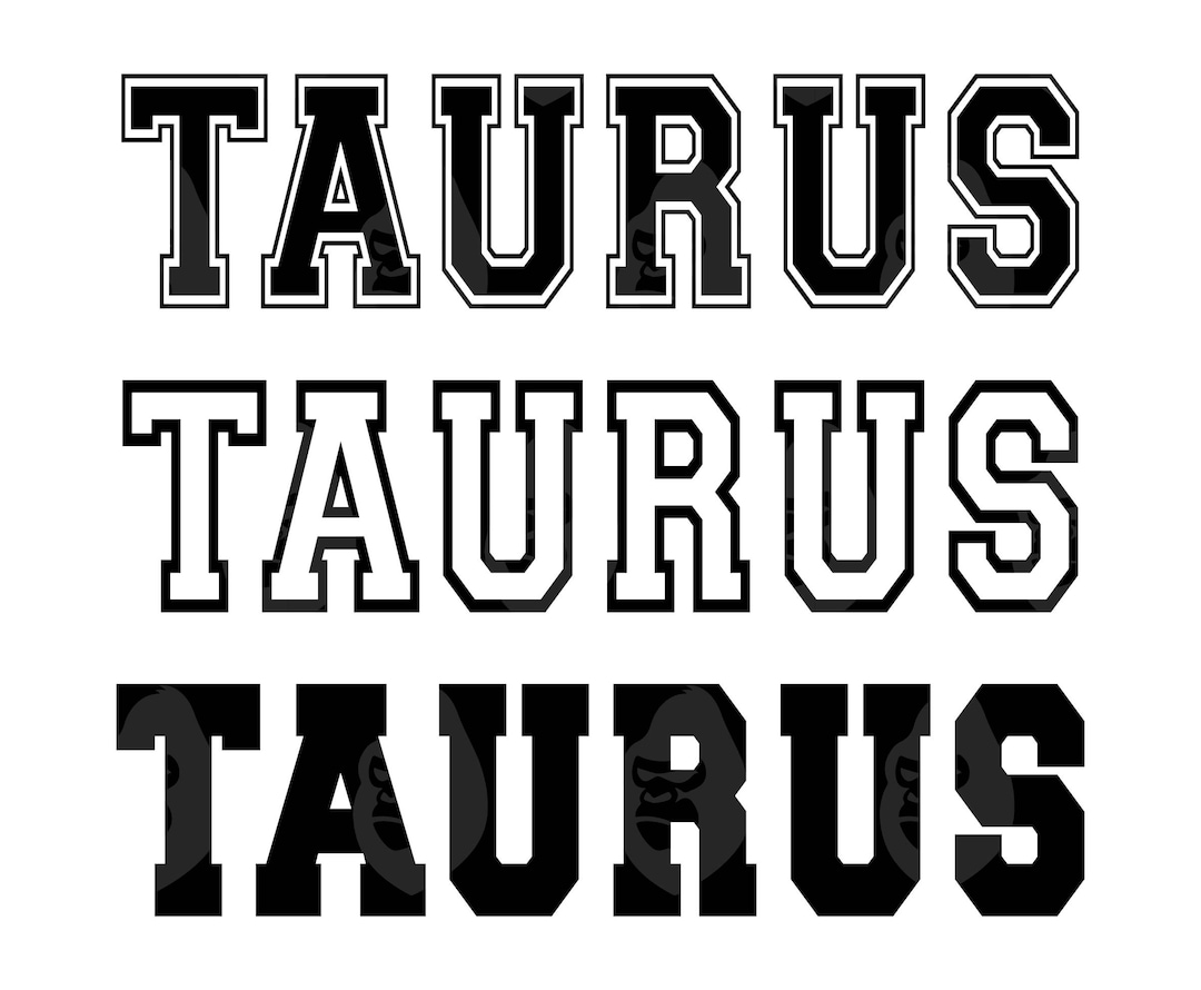 Taurus Svg, Taurus Png, College Varsity Font, Zodiac Signs, Horoscope ...
